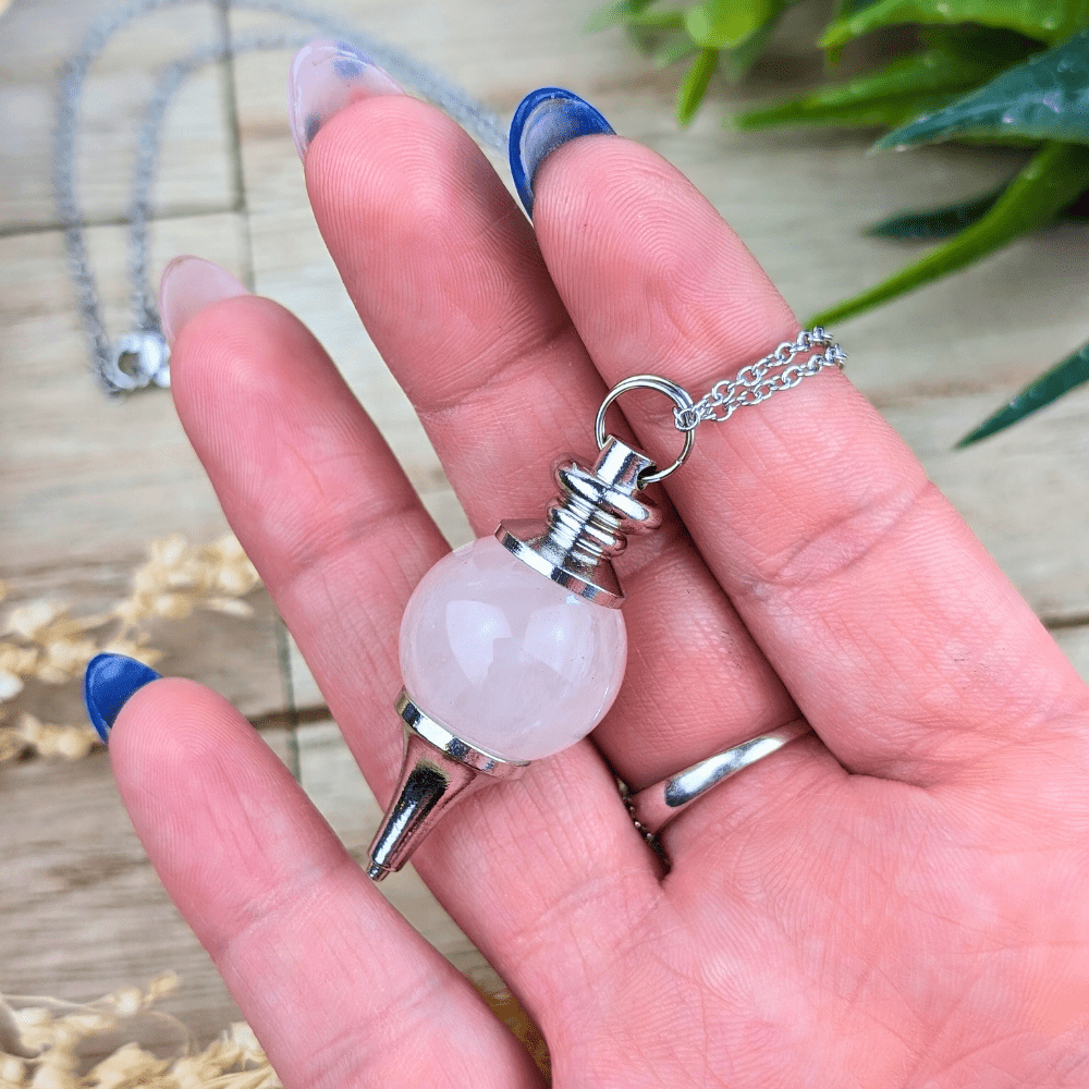 Rose Quartz Pendulum Necklace - Zen Collection